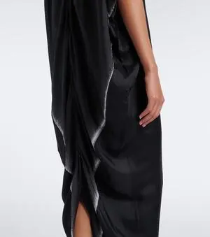Rick Owens Dagger Printed Satin Maxi Dress