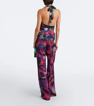 Dries Van Noten Printed Moiré Wide-leg Pants - Multicoloured