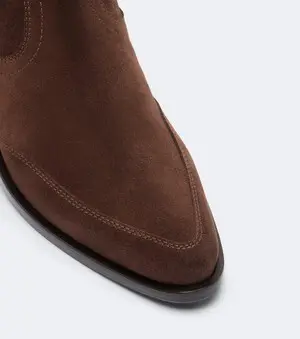Etro Suede Pointed Toe Ankle Boots