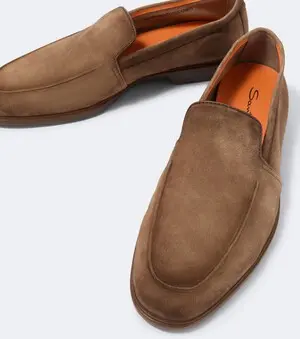 Santoni Suede Loafers - Brown