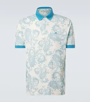 Etro Paisley Cotton Piqué Polo Shirt - White
