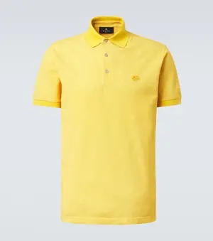 Etro Paisley Cotton Piqué Polo Shirt - Yellow