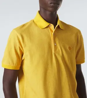 Etro Paisley Cotton Piqué Polo Shirt - Yellow