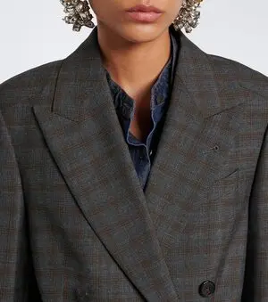 Dries Van Noten Checked Double-breasted Wool Blazer