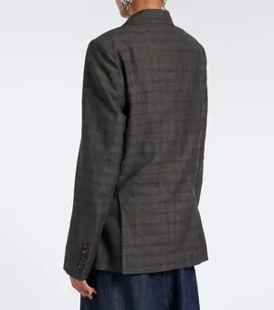 Dries Van Noten Checked Double-breasted Wool Blazer