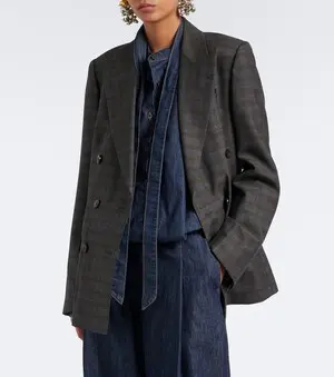 Dries Van Noten Checked Double-breasted Wool Blazer