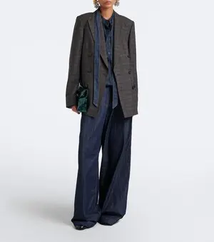 Dries Van Noten Checked Double-breasted Wool Blazer