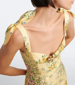 RODARTE Floral Silk Twill Midi Dress