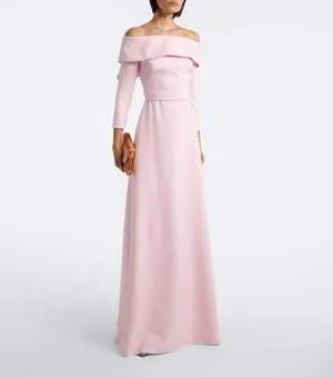 Safiyaa Lunelle Off-shoulder Crêpe Gown