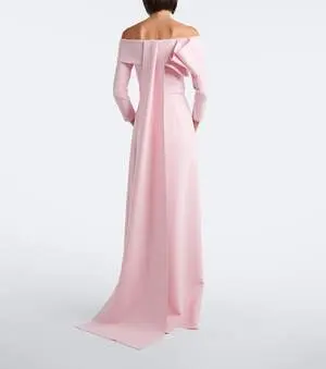 Safiyaa Lunelle Off-shoulder Crêpe Gown