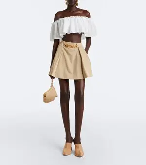 Balmain Off-shoulder Cropped Top