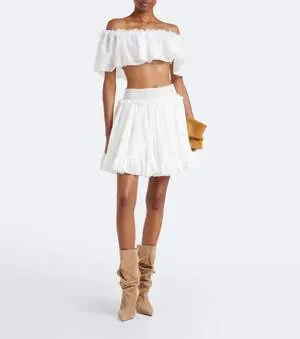 Balmain Off-shoulder Crop Top