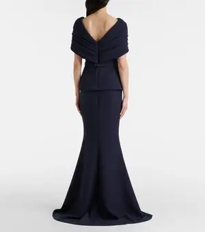 Safiyaa Loura Off-shoulder Crêpe Gown - Blue