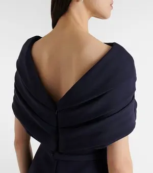 Safiyaa Loura Off-shoulder Crêpe Gown - Blue