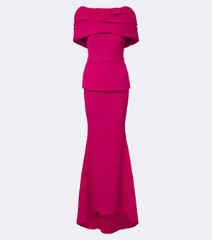 Safiyaa Loura Off-shoulder Crêpe Gown - Pink