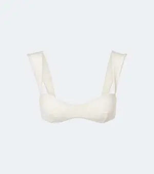 Magda Butrym Jersey Bikini Top - White