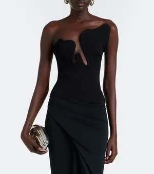 Christopher Esber Salacia Ribbed-knit Jersey Top