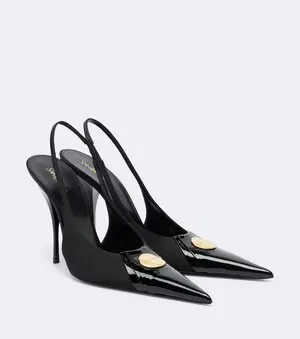 Saint Laurent Louis Satin Slingback Pumps - Black