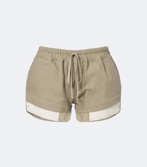 Rick Owens Fog Cotton And Wool Shorts - Beige