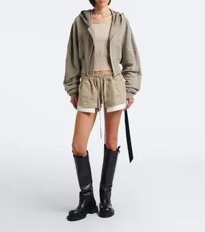 Rick Owens Fog Cotton And Wool Shorts