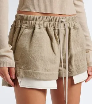 Rick Owens Fog Cotton And Wool Shorts