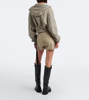 Rick Owens Fog Cotton And Wool Shorts