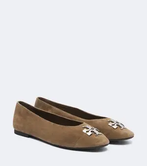 Tory Burch Charlie Suede Ballet Flats - Beige