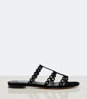 AQUAZZURA Infinity Chain Suede Sandals