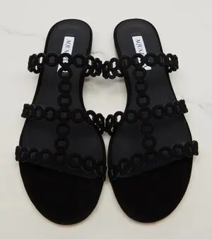 AQUAZZURA Infinity Chain Suede Sandals