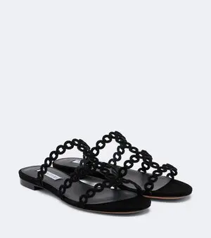 AQUAZZURA Chain Link Suede Sandals