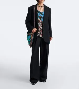 Dries Van Noten Belted Wide-leg Wool Trousers