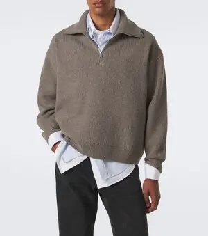 FRAME Wool Polo Sweater - Grey