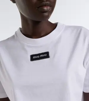 Miu Miu Logo Cotton Piqu� Polo Shirt