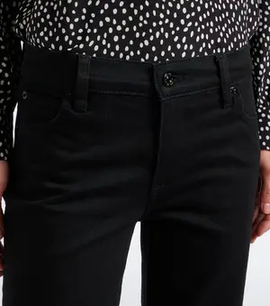 FRAME Cigarette Cropped Straight Jeans - Black