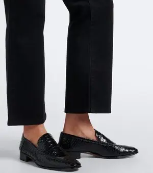 FRAME Cigarette Cropped Straight Jeans - Black