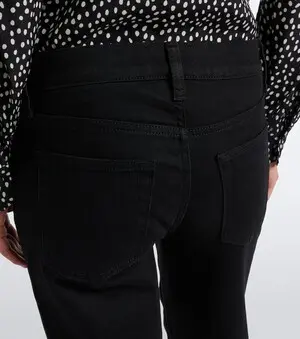 FRAME Cigarette Cropped Straight Jeans - Black