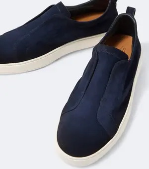 Santoni Suede Slip-on Sneakers