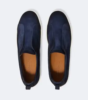 Santoni Suede Slip-on Sneakers