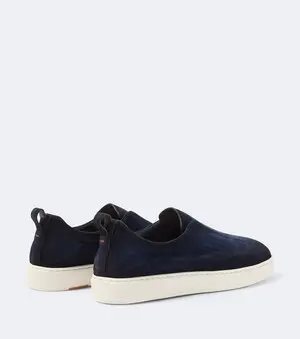 Santoni Suede Slip-on Sneakers