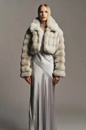 Bardot Athera Cropped Faux Fur Jacket