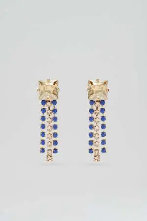Scanlan Theodore Opal Strass Fringe Earrings - Cornflower