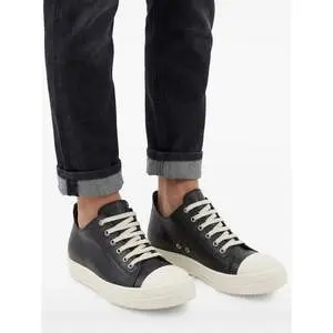 Rick Owens Leather Lace-up Sneakers - Black