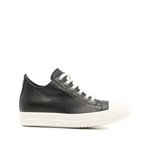 Rick Owens Leather Lace-up Sneakers - Black