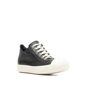 Rick Owens Leather Lace-up Sneakers - Black