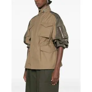 Sacai Military Jacket With Paneled Design And Drawstring Waist