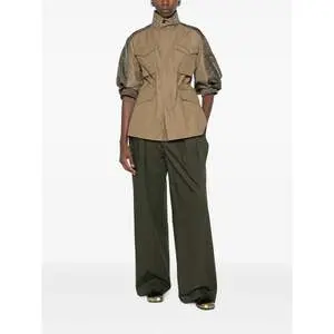 Sacai Military Jacket With Paneled Design And Drawstring Waist