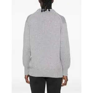 Malo Grey Cashmere Ribbed Knit Crew Neck Jumper - Gray