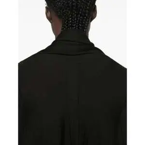 Rick Owens Rws Virgin Wool Fine Knit Asymmetrical Draped Cardigan