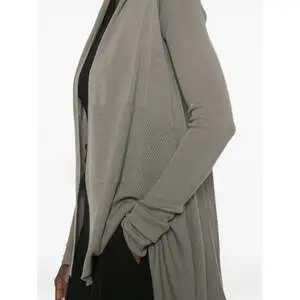 Rick Owens Grey Ribbed Knitwear Cardigan