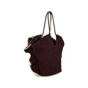 Zimmermann Raffia Tote Bag With Ruffle Trim